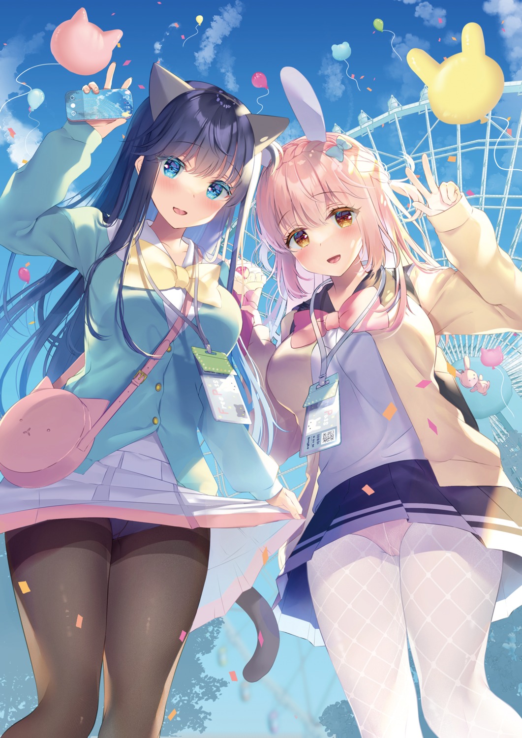 takashina asahi kasugai koharu nagatsuki sayuki animal ears bunny ears cameltoe fishnets ...